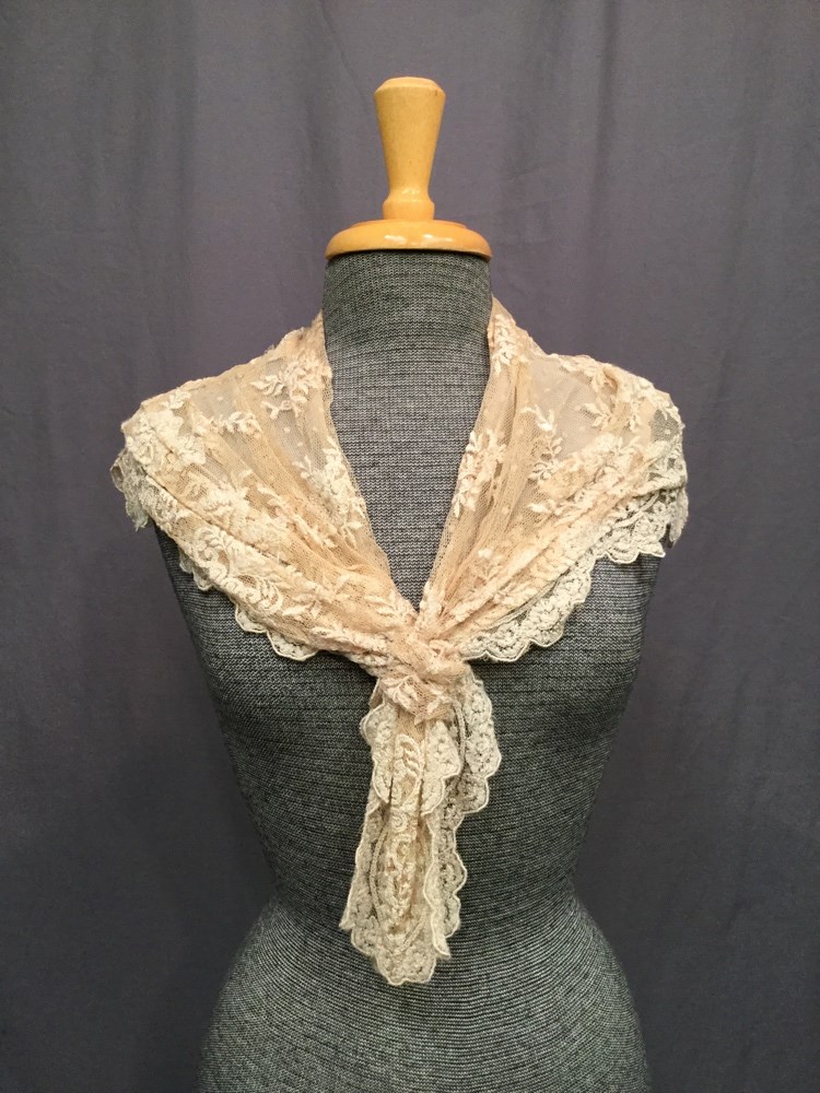 accessories, fichu, women, cream, tan, floral, fichu, with, snap ...