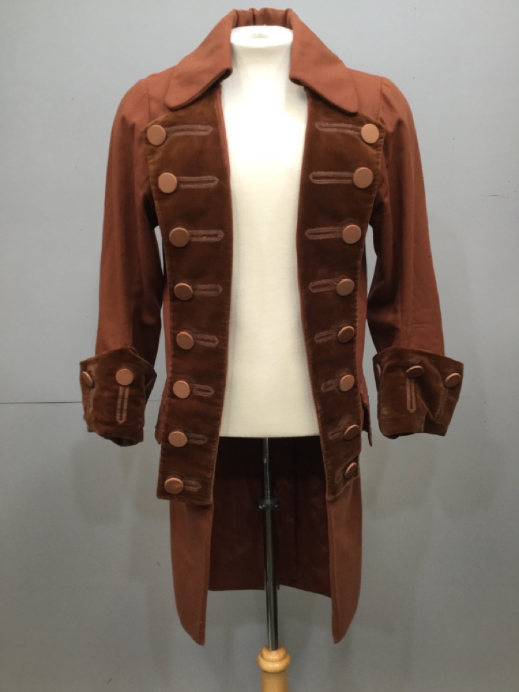 men, s, coat, 1770, c40, brown, wool, collar, turned, back, velveteen ...