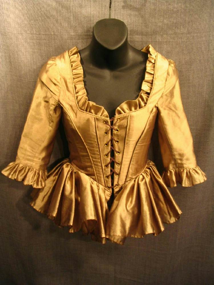 18th Century Bodice 18th Century Women B32 Gold Boned Lace Up